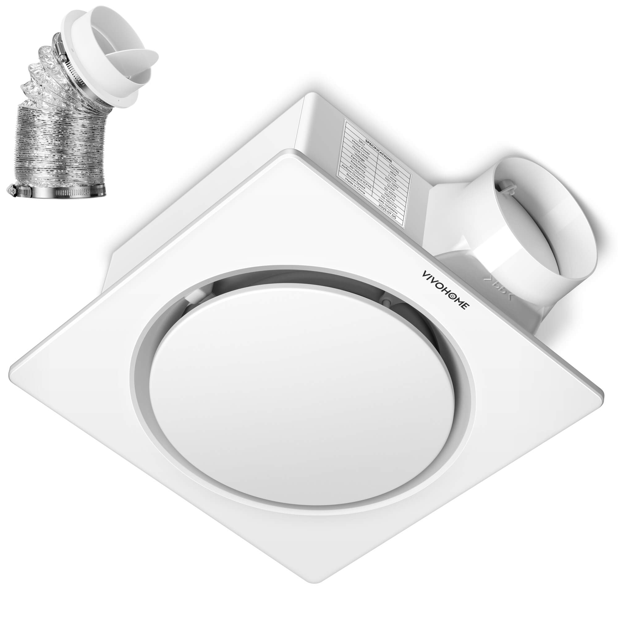 Bathroom Exhaust Fan with Energy-Saving EC Motor - 110 CFM Constant ...