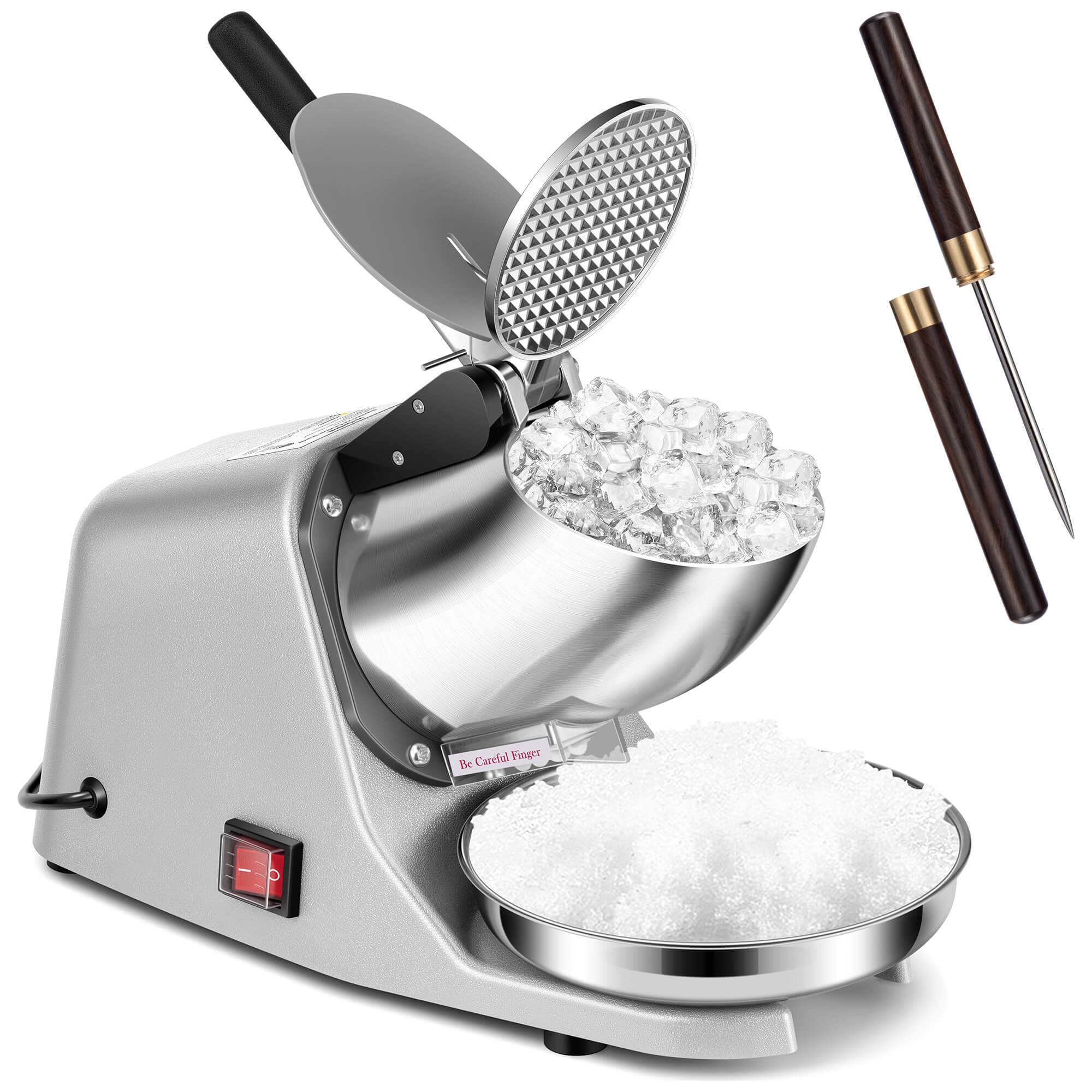VIVOHOME Electric Ice Crusher Shaver 4 Blades Snow Cone Maker Machine ...